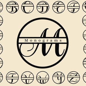 Circle Monogram Svg, Keychain Svg, Circle Monogram Font, Circle ...