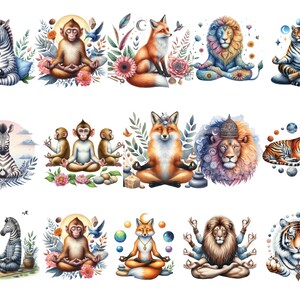 Woodland Animals Tranquil Zen Meditating, Premium Digital Designs ...