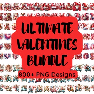 Watercolor Valentine Clipart Mega Bundle, Valentines Day Clip Art PNG ...