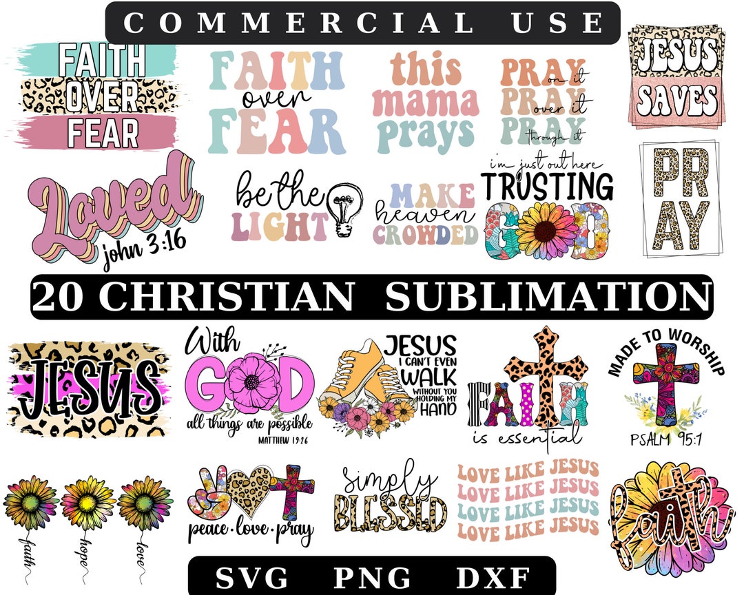 Christian Sublimation Bundle Svg,christian Design,religious SVG, Jesus ...