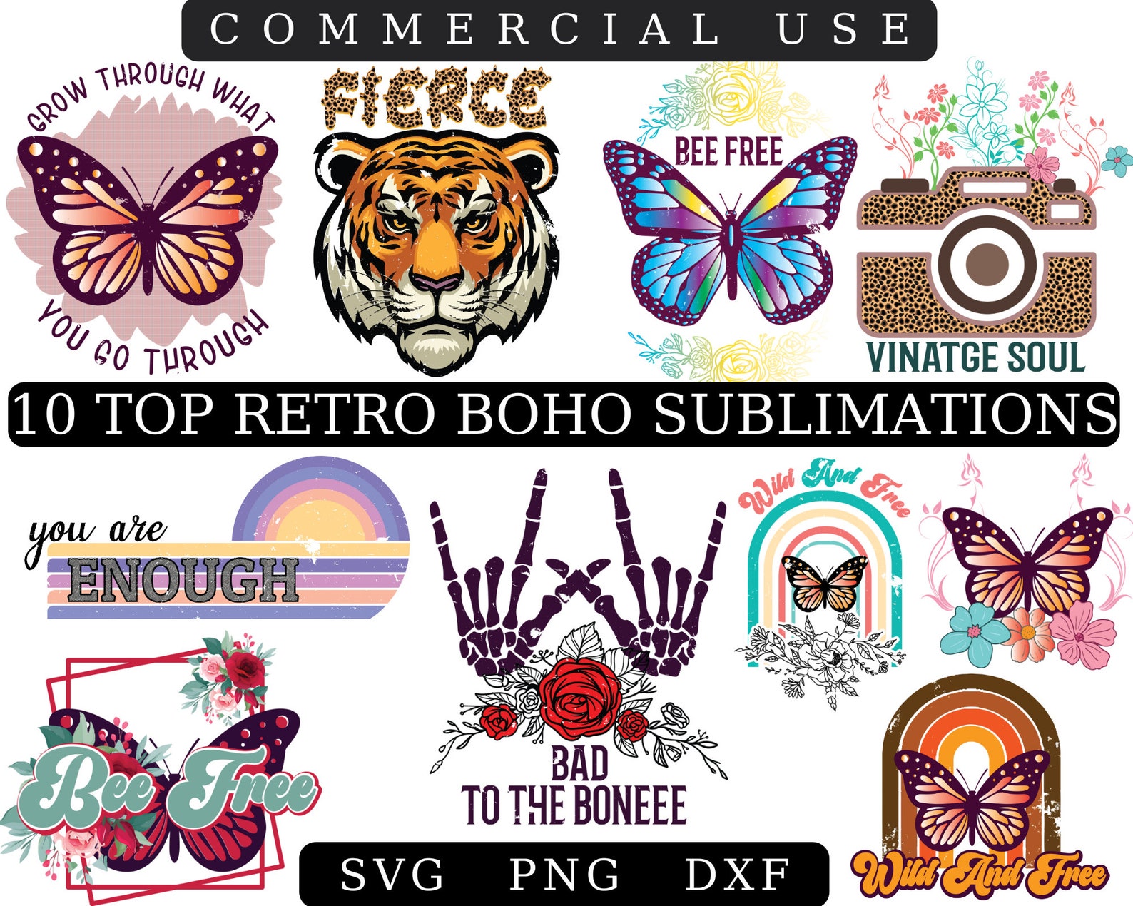 Retro Boho Sublimation Svgboho Sublimation Svgpng - Etsy