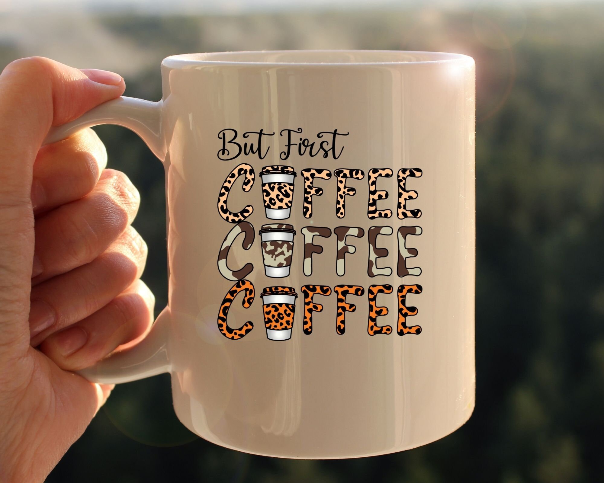 But First Coffee Png Svg Shirt Design Leopard Coffee - Etsy
