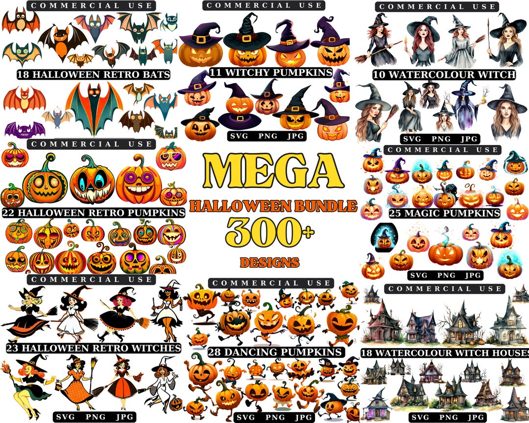 Halloween Mega Bundle, Halloween Clip Art Bundle, Halloween Gift Idea ...