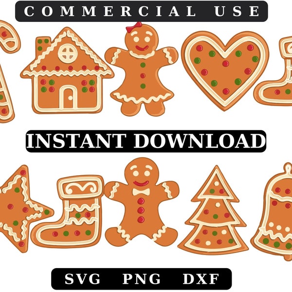 Gingerbread Svg - Etsy