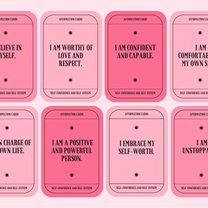Self-confidence Affirmation Cards: Positive Quote Flash Cards (digital ...