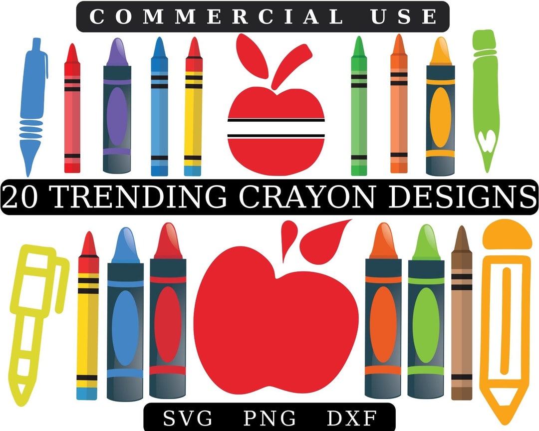 Crayon SVG Bundle,crayon Monogram Svg,crayon Set Svg,crayon Cut File ...