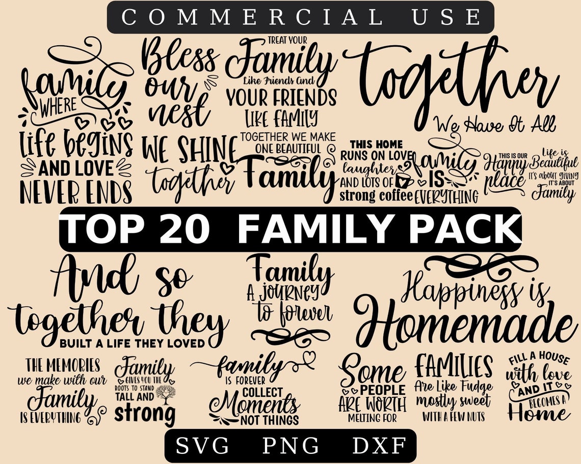 Family Quotes SVG Bundle Family Sign Home Decor Svg Cut - Etsy