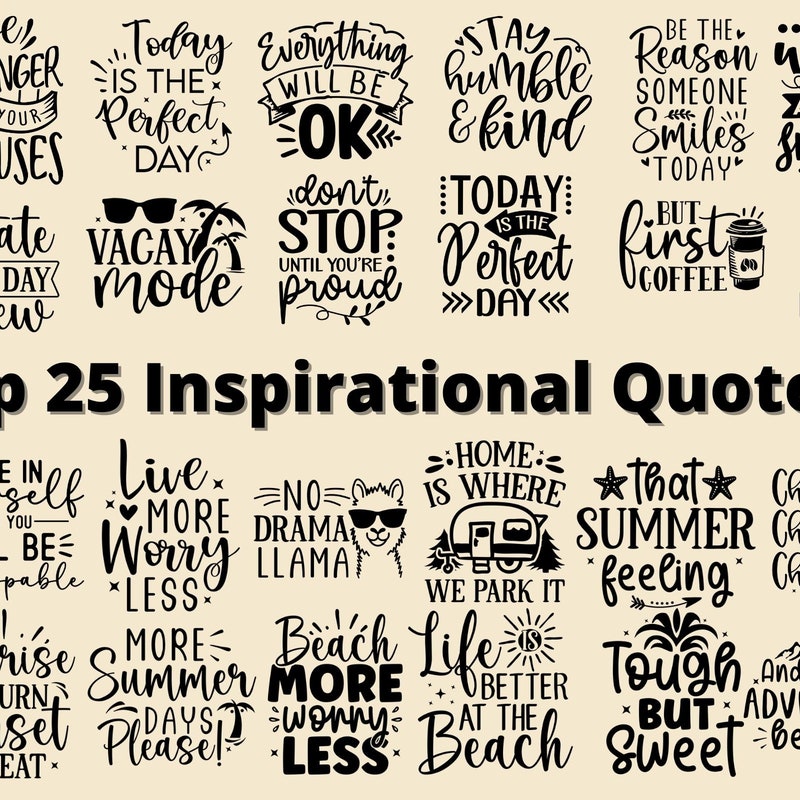 Positive Quotes Svg - Etsy