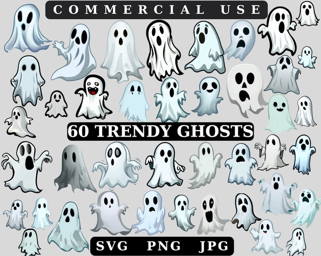 Ghost Bundle Png, Ghost Svg, Halloween Png, Cute Ghost Svg, Ghost ...