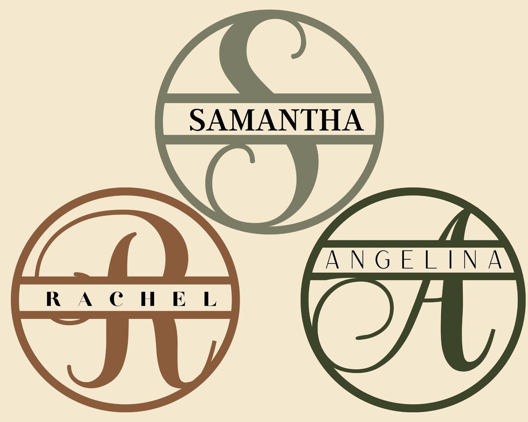 Circle Monogram Svg, Keychain Svg, Circle Monogram Font, Circle ...