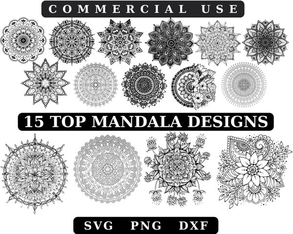 Half Mandala Svg, Simple Mandala Svg, Mandala Svg Bundle, Mandala ...