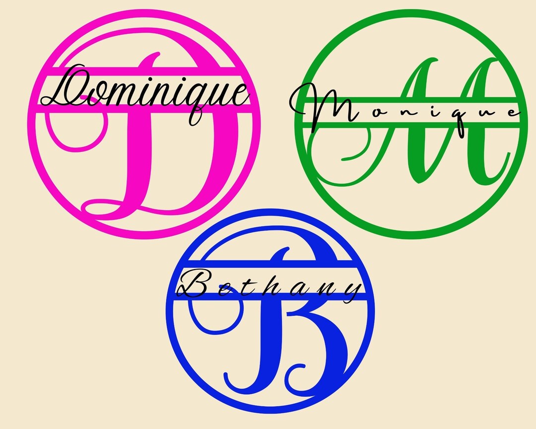 Keychain Monogram SVG Bundle, Keychain Split Monograms SVG, Keychain ...