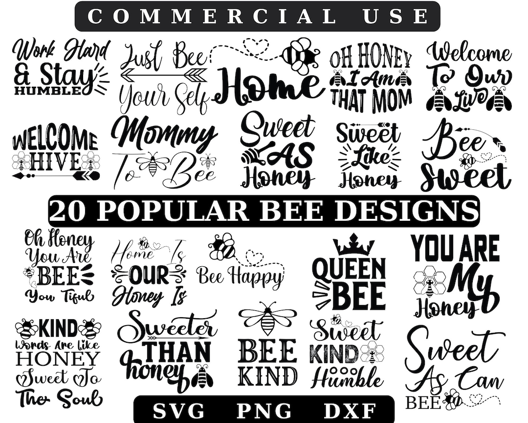 Bee Svg Bundle,bee Quote Svg,bee Saying Svg,bee Happy,bee Yourself,bee ...