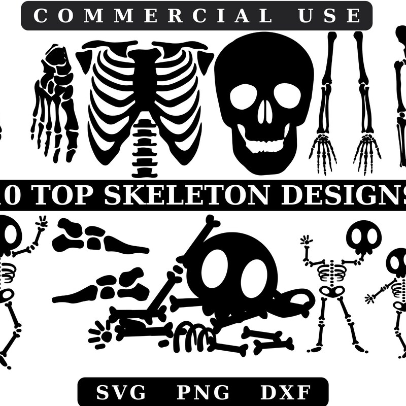 Skeleton Svg - Etsy