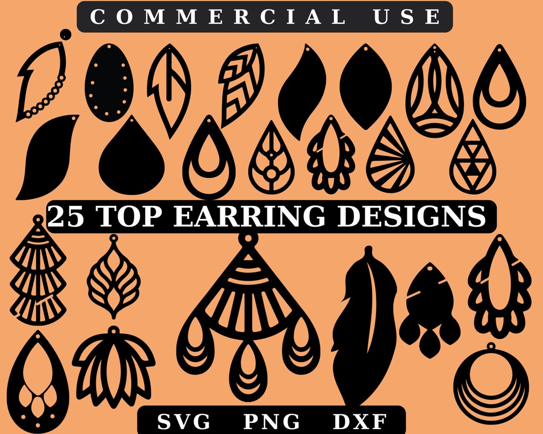 Earring Svg, Earring Bundle Svg, Laser Cut Earring, Earring Set Svg ...
