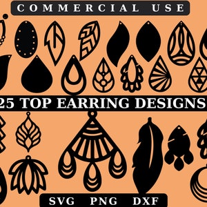 Earring Svg, Earring Bundle Svg, Laser Cut Earring, Earring Set Svg ...