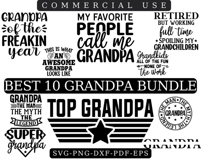 Grandpa Svg Bundle, Papa Saying Svg, Funny Grandpa Quote Svg, Pawpaw ...