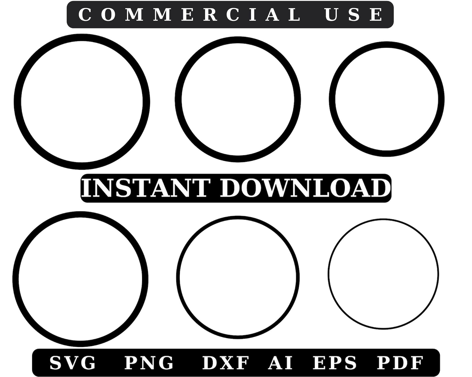 Kreis Svg Png Dxf Kreise Verschiedene Schriftstrichbreiten - Etsy Schweiz