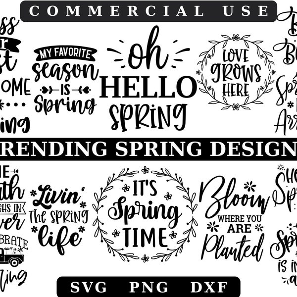 Hello Spring Svg - Etsy