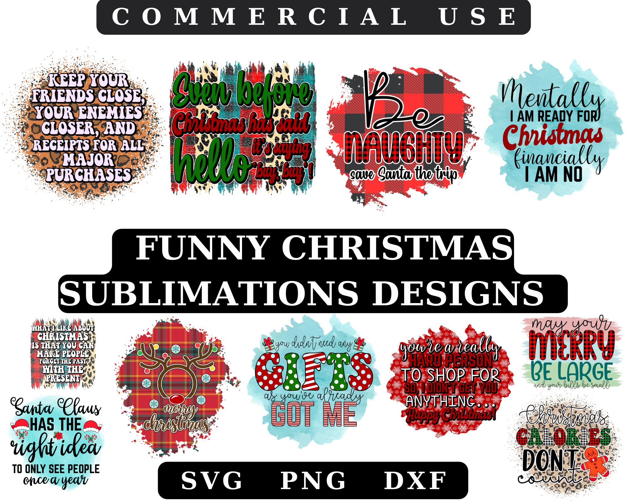 Funny Christmas Sublimations SVG Funny Christmas SVG Bundle - Etsy