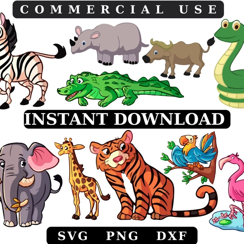 Jungle Animals Svg - Etsy