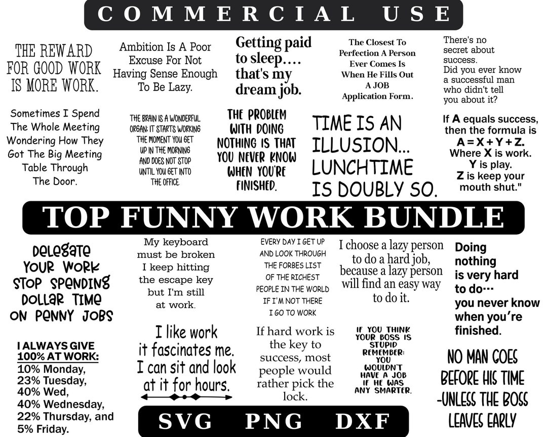 Funny Work Quote SVG Bundle: Sarcastic Office Humor (digital Download ...