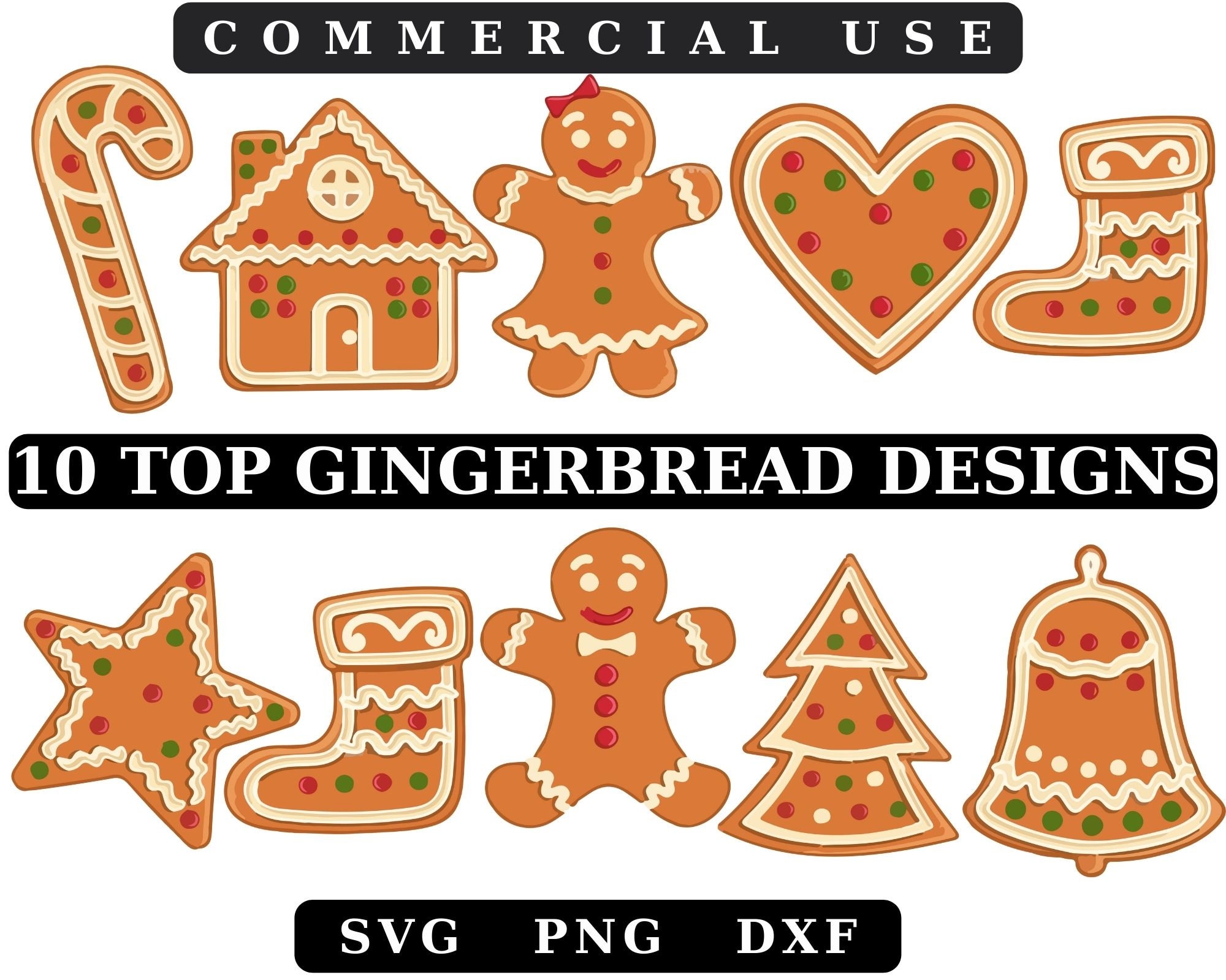 GINGERBREAD SVG BUNDLE Christmas Gingerbread Svggingerbread - Etsy