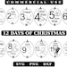 12 Days of Christmas Clip Art: Holiday Graphics (SVG, PNG, DXF) - Etsy