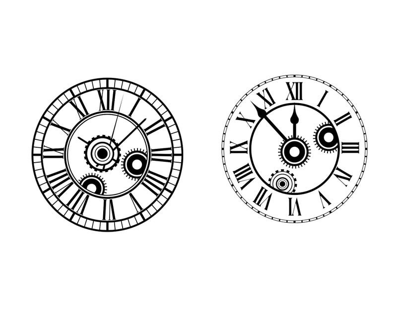 CLOCK FACE SVG Bundle Steampunk Wall Clock Instant Download - Etsy