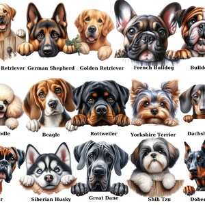 Dogs Clipart Bundle,mega Dog Breeds Clip Art, Watercolor Portrait,puppy ...