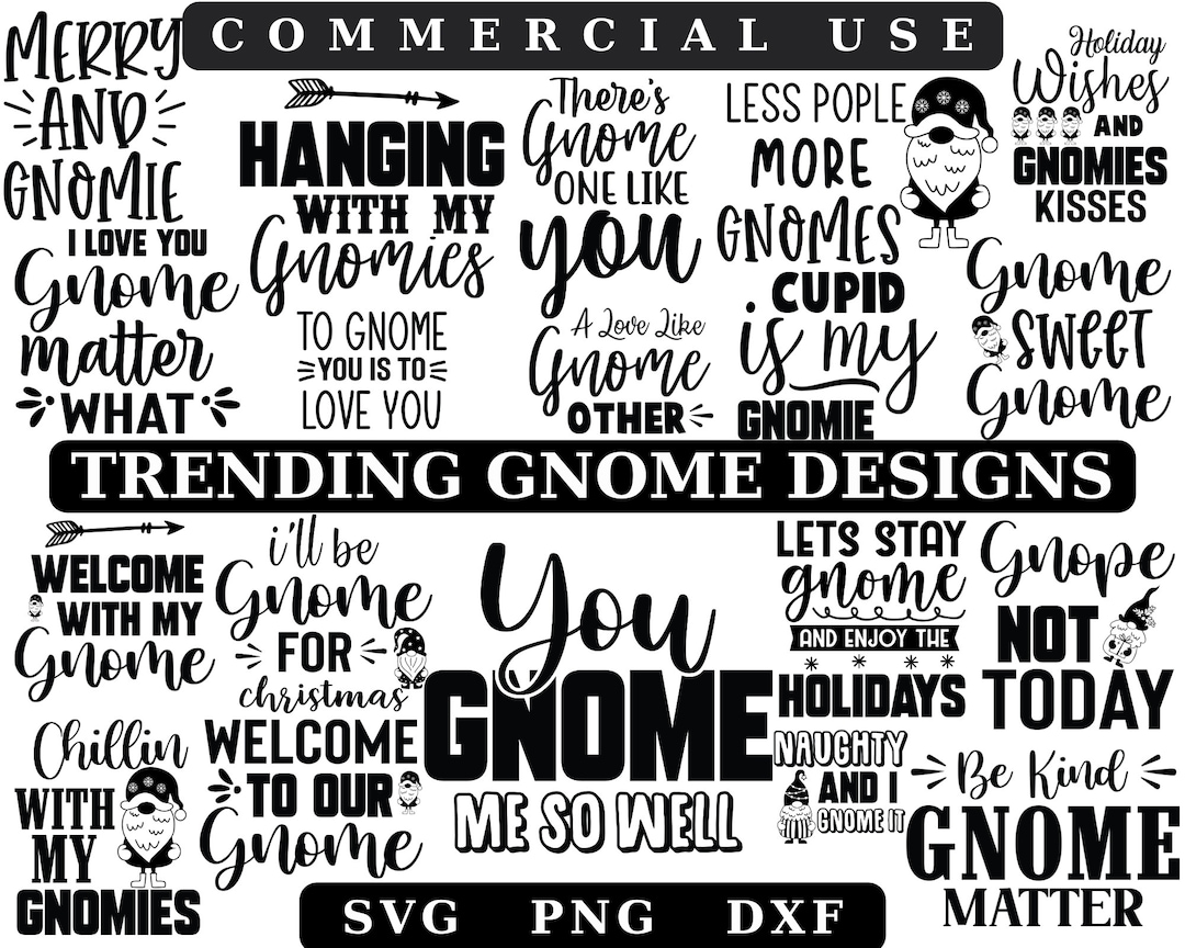 Gnome SVG Bundle,gnome Sayings Svg,funny Gnomes Quotes Png Svg,holiday ...