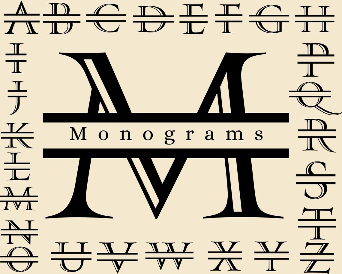 Monogram Letters Svg Fancy Monogram Font Fancy Letters Svg - Etsy