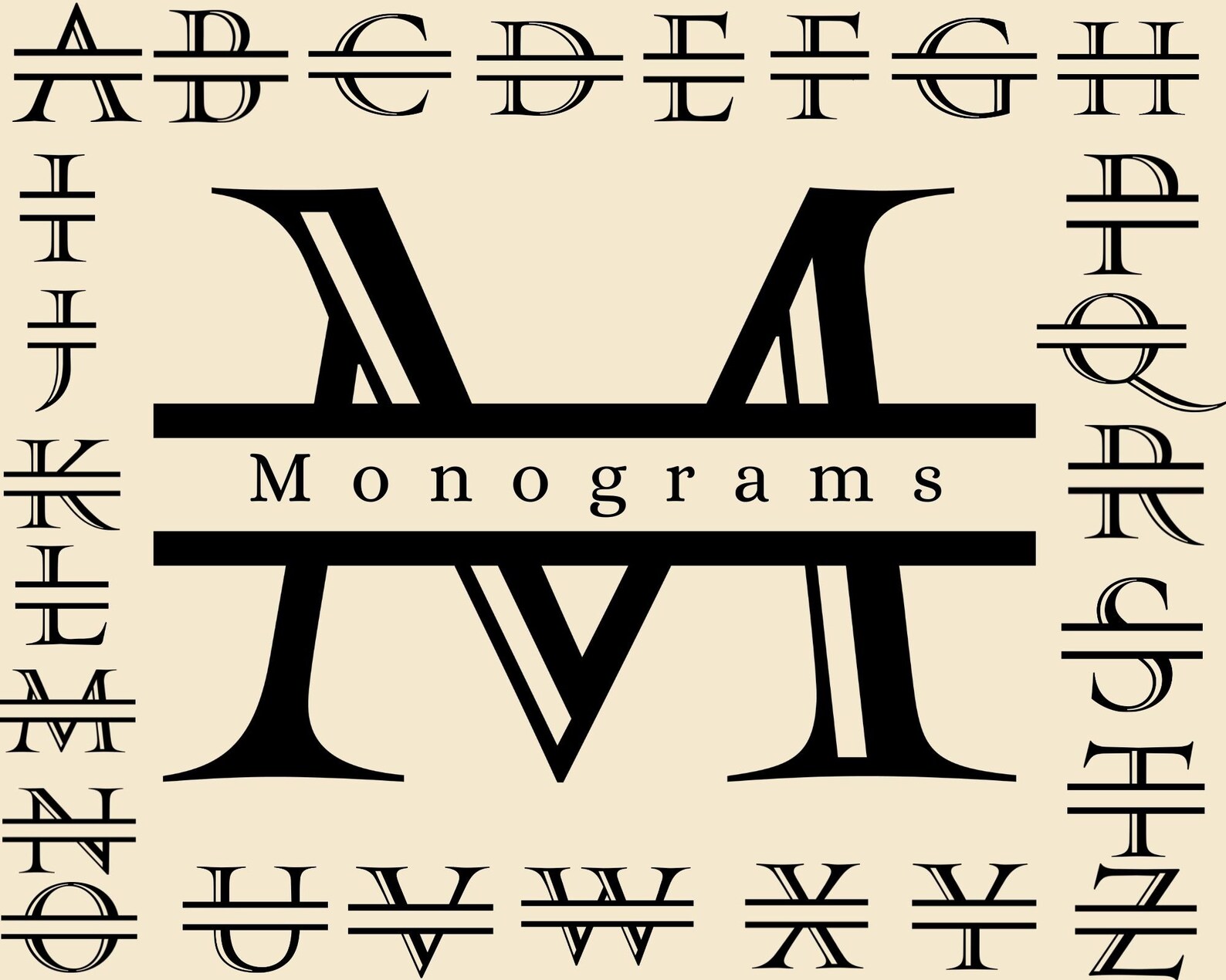 Monogram Letters Svg Fancy Monogram Font Fancy Letters Svg - Etsy