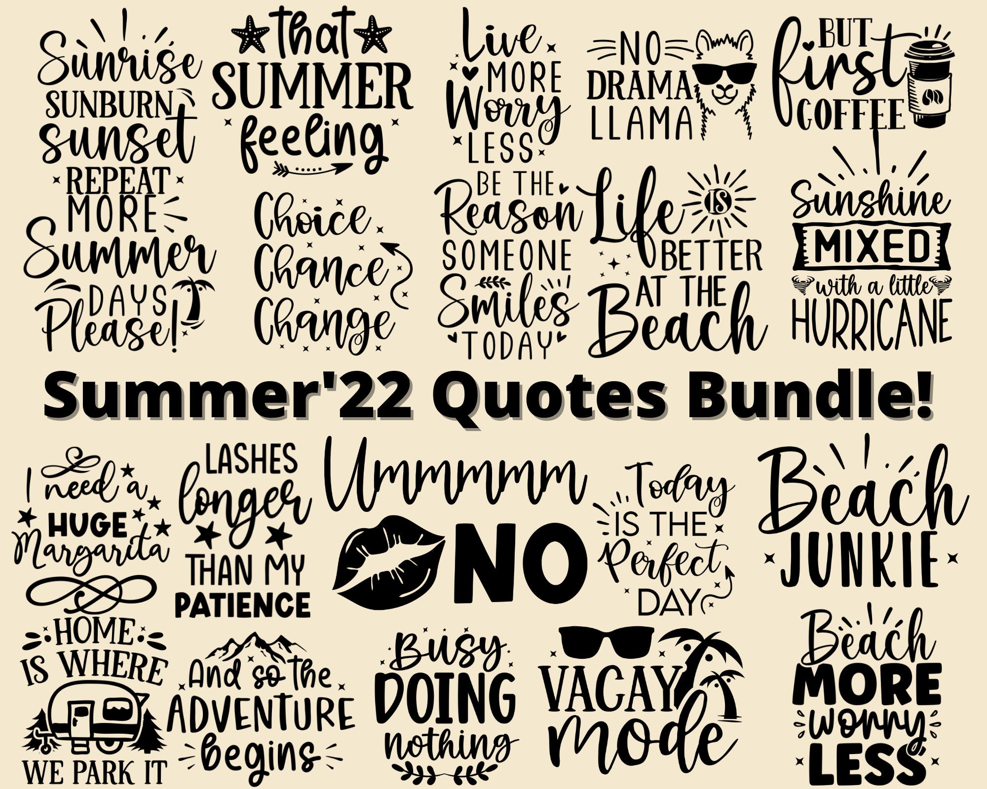Summer Quotes Bundle SVG Popular Quotes Bundle Svg Png Dxf | Etsy