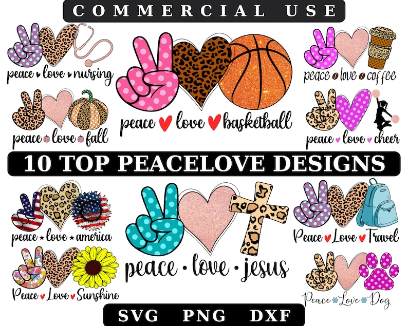Peace Love BUNDLE Peace Love Svg Hope Faith Love SVG - Etsy