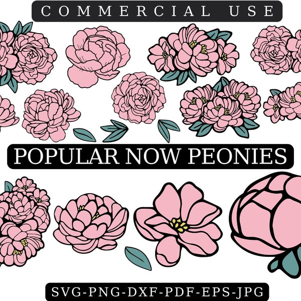 Peony Svg - Etsy