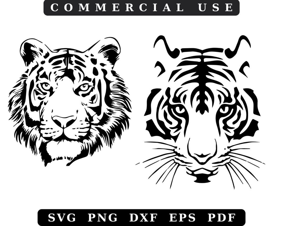 Tiger Digital File Download Tiger Svg Png Eps Dxf Tiger Face Digital ...