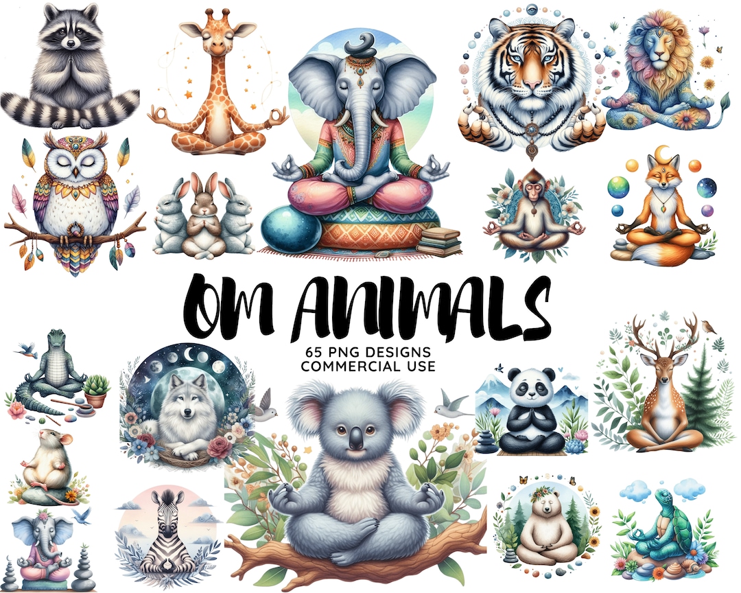 Woodland Animals Tranquil Zen Meditating, Premium Digital Designs ...