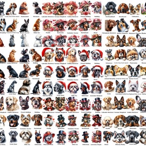 1200+ Puppy Clipart Bundle Dog Peeking Portrait Floral Standing Siting ...