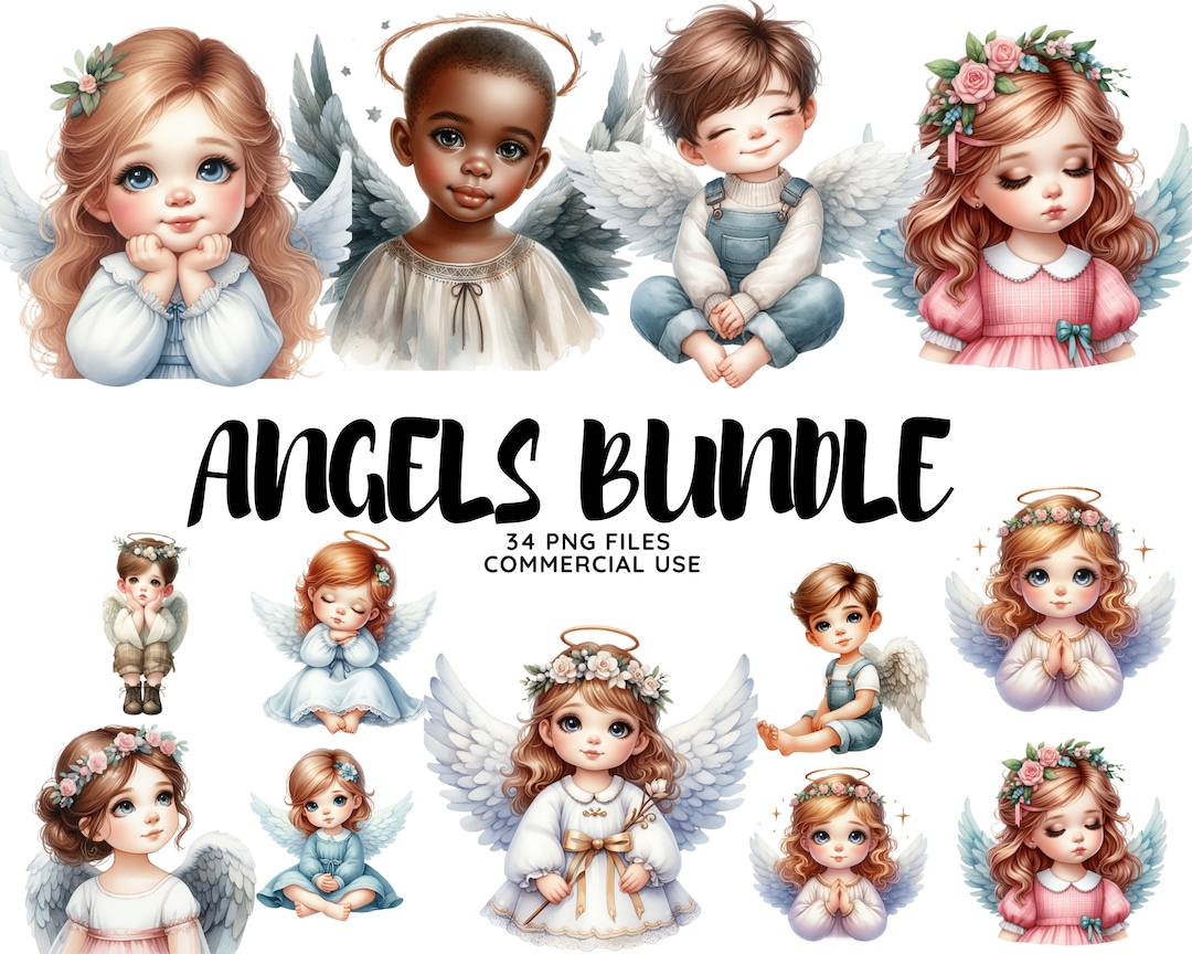Child Angels Clipart Png Files Cute Angels Illustration Angel Art ...