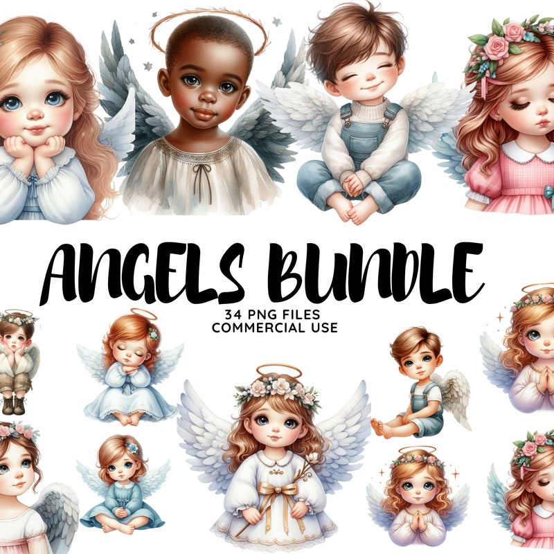 Cute Angel Clipart - Etsy