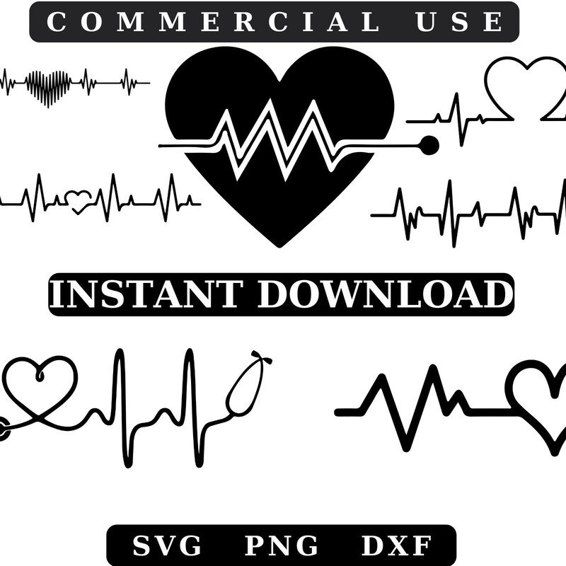Heart Beat Svg - Etsy