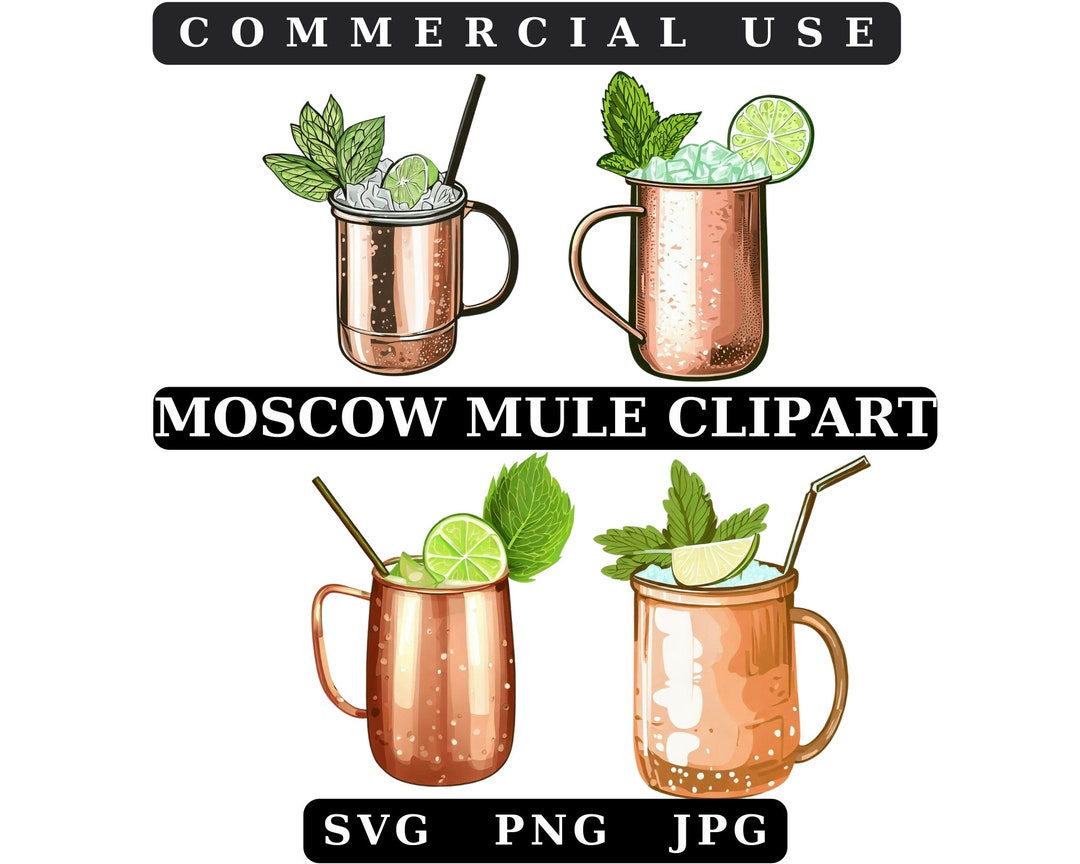 Moscow Mule Clipart: Copper Mug Digital Art (PNG, SVG, JPG) - Etsy