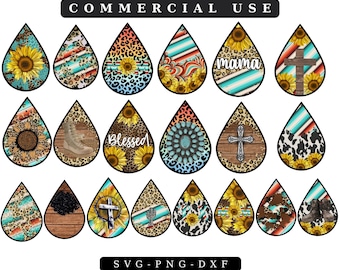 Western Png Teardrop Earrings - Etsy