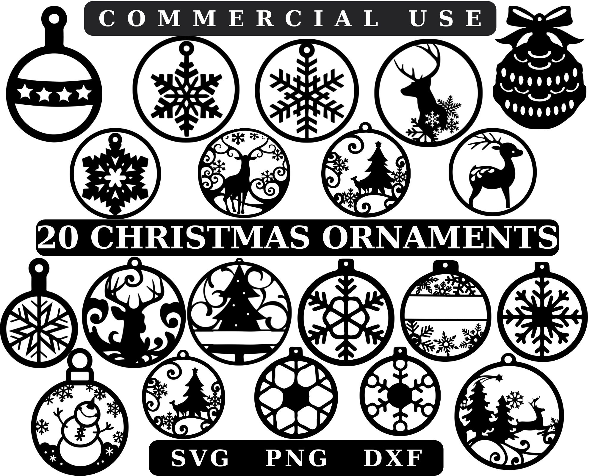 Christmas Ornament Svg Bundlechristmas Svgmerry Christmas - Etsy