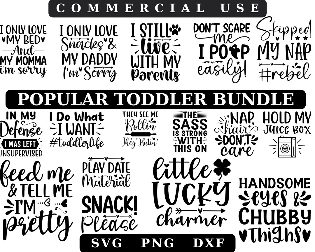 Toddler SVG Bundle: Funny Kids Designs (digital Download) - Etsy