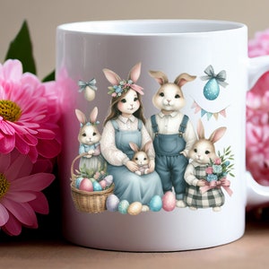 Bunny Family Easter Clipart, Easter Bunny, Rabbit Fanily Printable ...