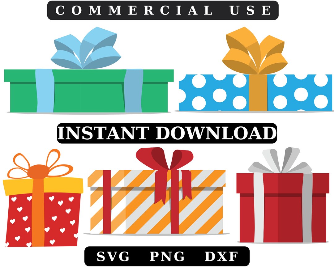 CHRISTMAS PRESENTS SVG, Gift Box Svg, Christmas Presents Clipart ...