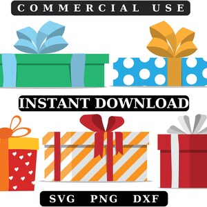 CHRISTMAS PRESENTS SVG, Gift Box Svg, Christmas Presents Clipart ...