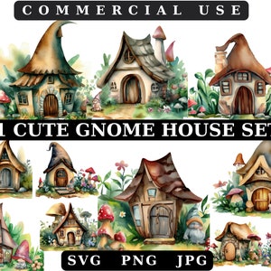 Gnome Clipart,gnome House Png,watercolor Mushroom Fairy Mushroom House ...